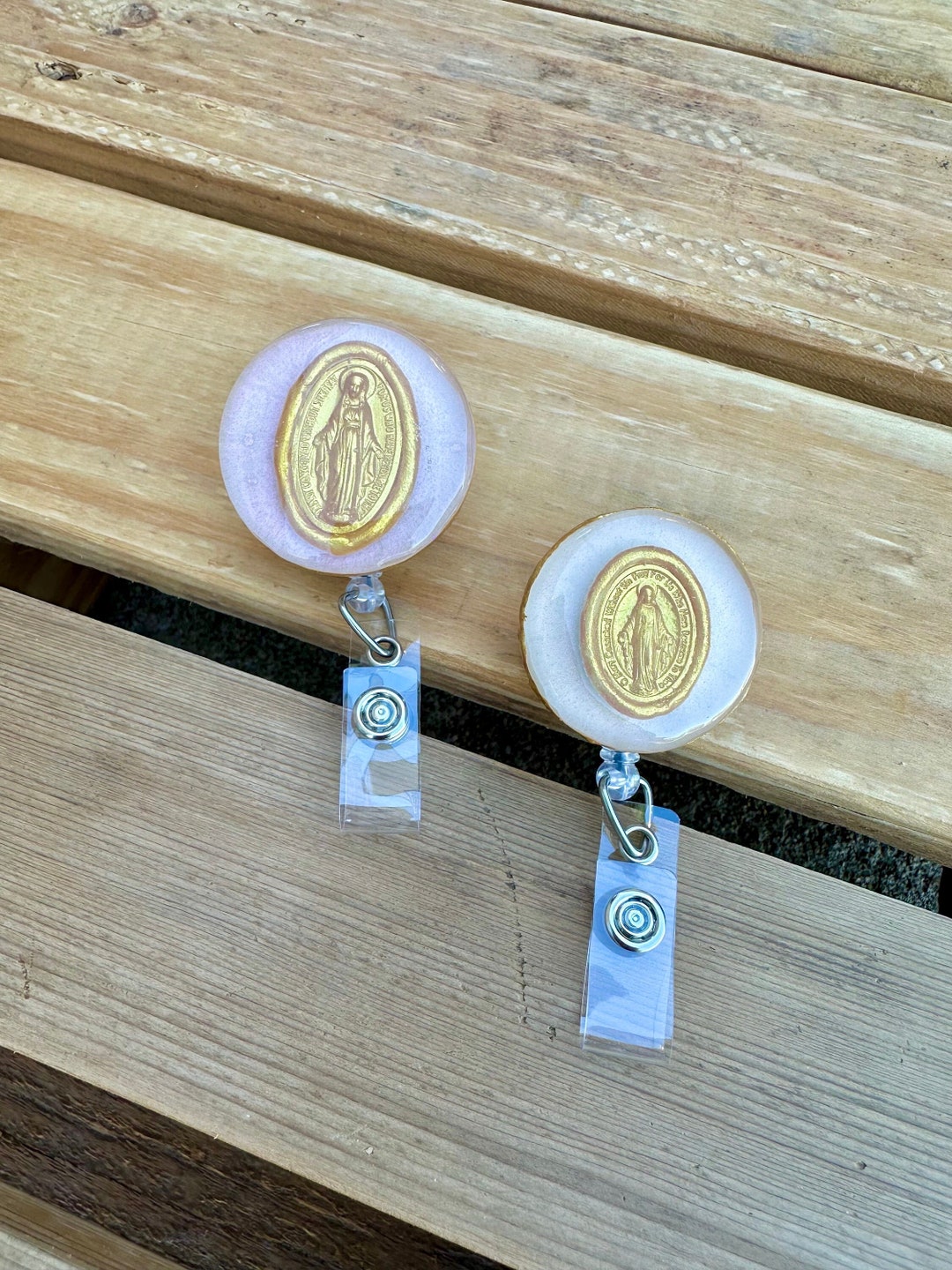 Handmade Mary Badge Reel: Catholic Religious Badge Holder - Etsy