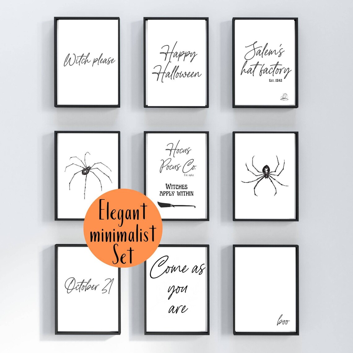Printable Halloween Minimalist Signs/ 16inx24in Max Size / Blk - Etsy