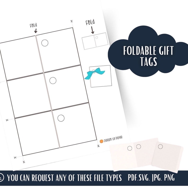 Printable Foldable Blank Gift Tags / PDF / Includes 2 Sizes / for Your ...