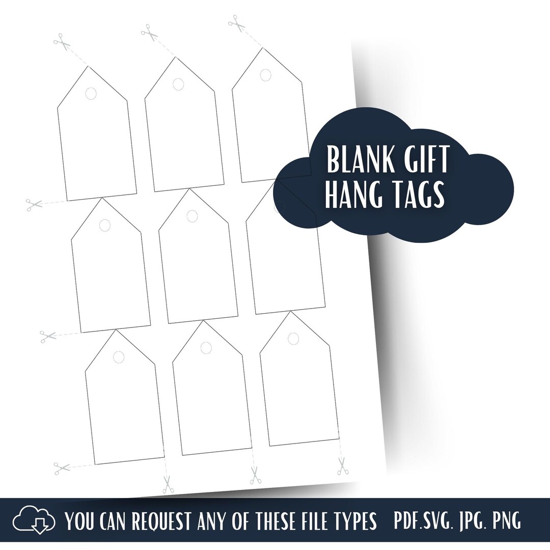 BLANK Printable Treat Gift Tags / Template for DIY Care Tags / Gift Tag ...