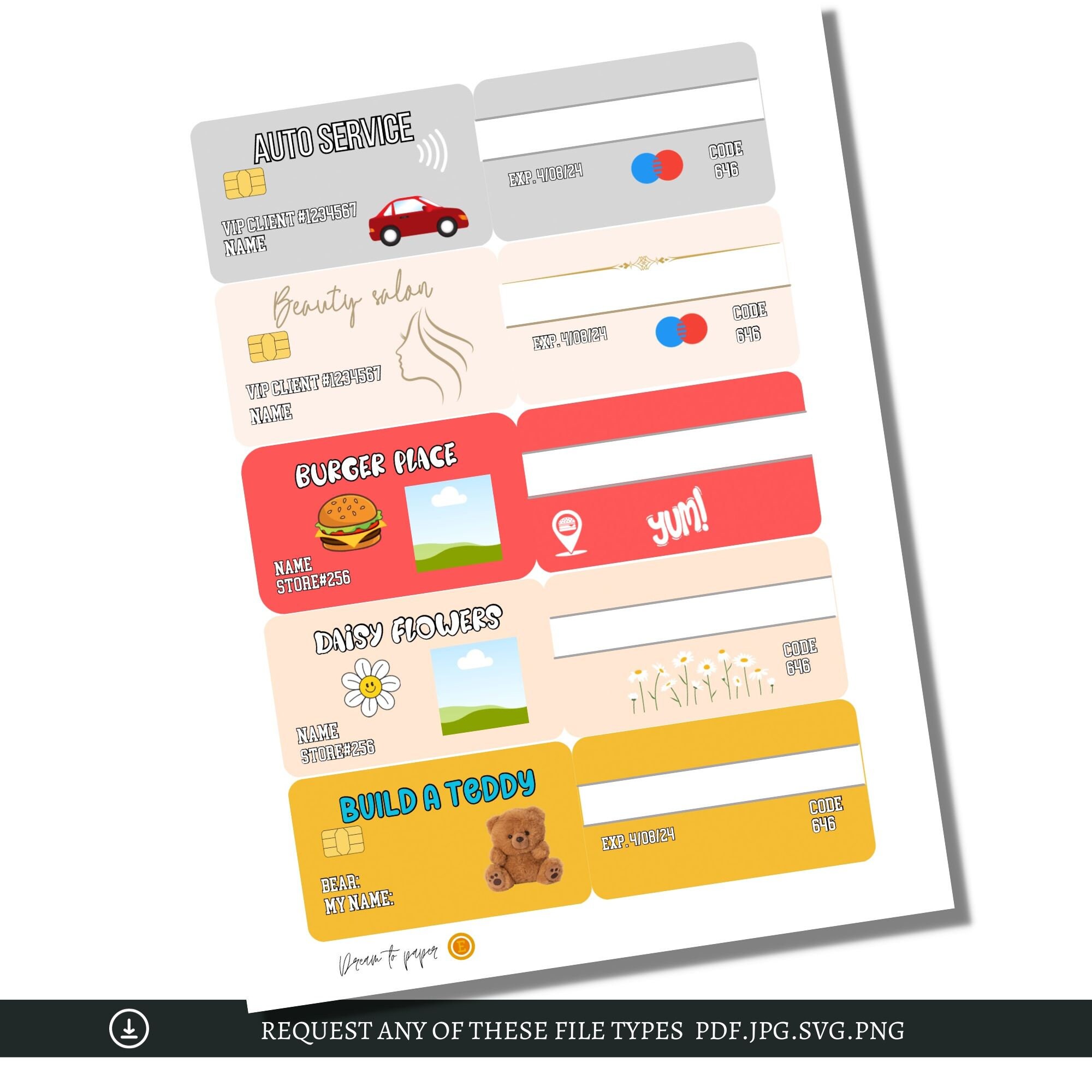 Printable Pretend Play Cards, Birthday Play, Dramatic , Kids Activities ...