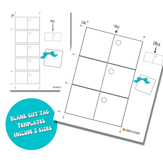 Printable Foldable Blank Gift Tags / PDF / Includes 2 Sizes / - Etsy