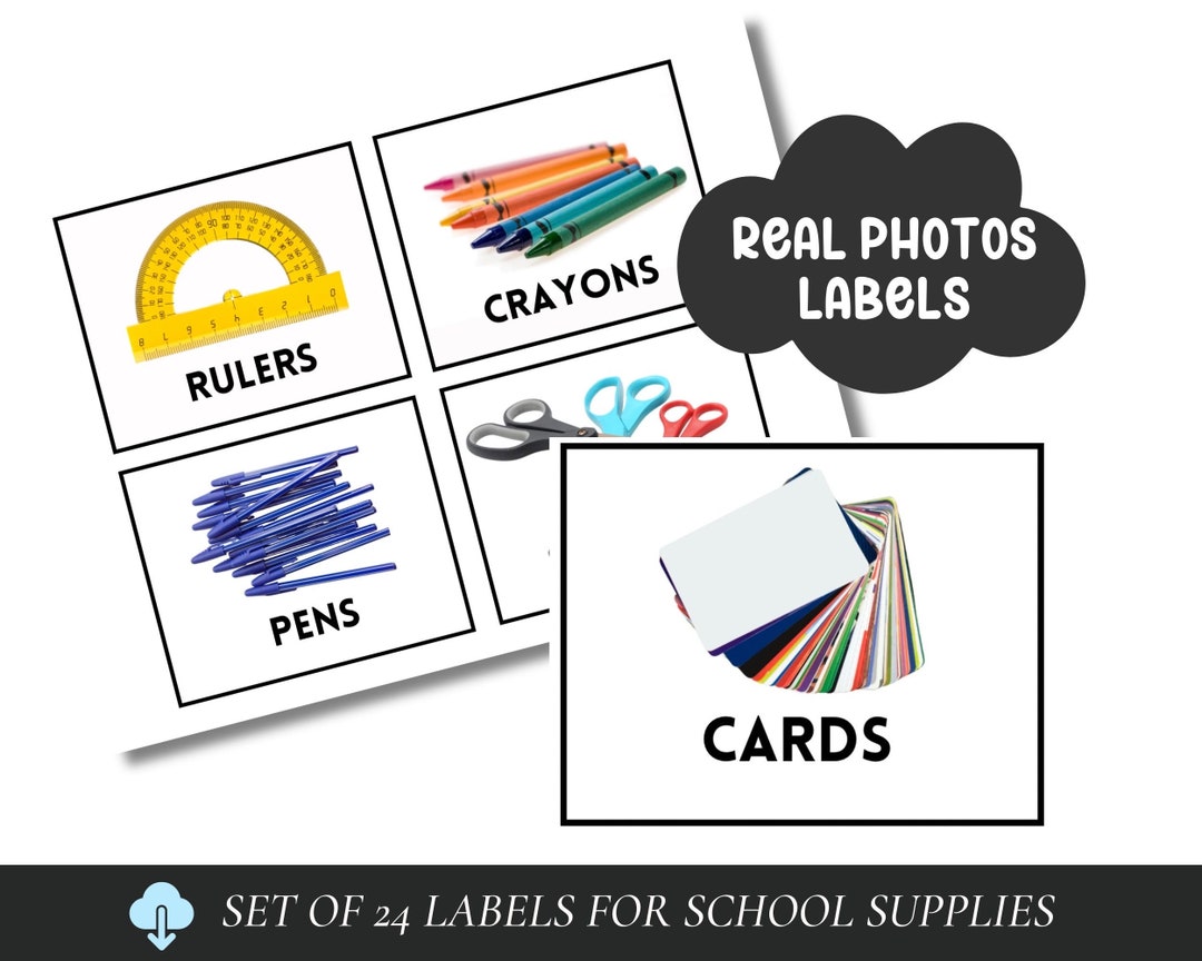 Printable Labels With Real Photos, School Supplies, Toy Tags, Autism ...