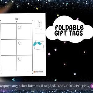 Printable Foldable Blank Gift Tags / PDF / Includes 2 Sizes / - Etsy