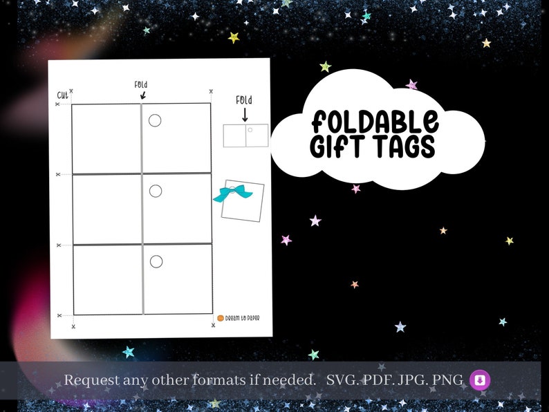 Printable Foldable Blank Gift Tags / PDF / Includes 2 Sizes / - Etsy