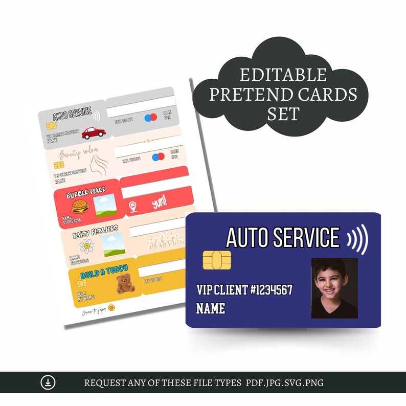 Printable Pretend Play Cards, Birthday Play, Dramatic , Kids Activities ...