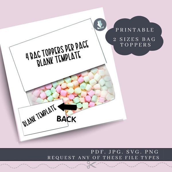 Printable Bag Topper - Etsy