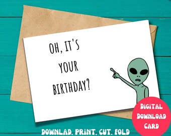 Alien Greeting Card - Etsy