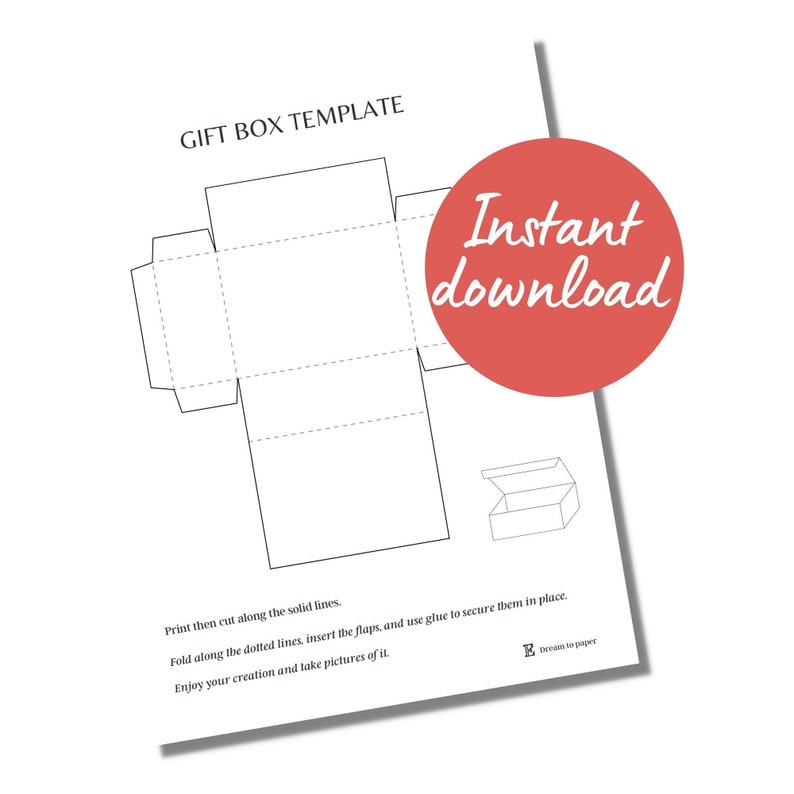 Printable Gift Box Template BLANK DIY Gifting - Etsy