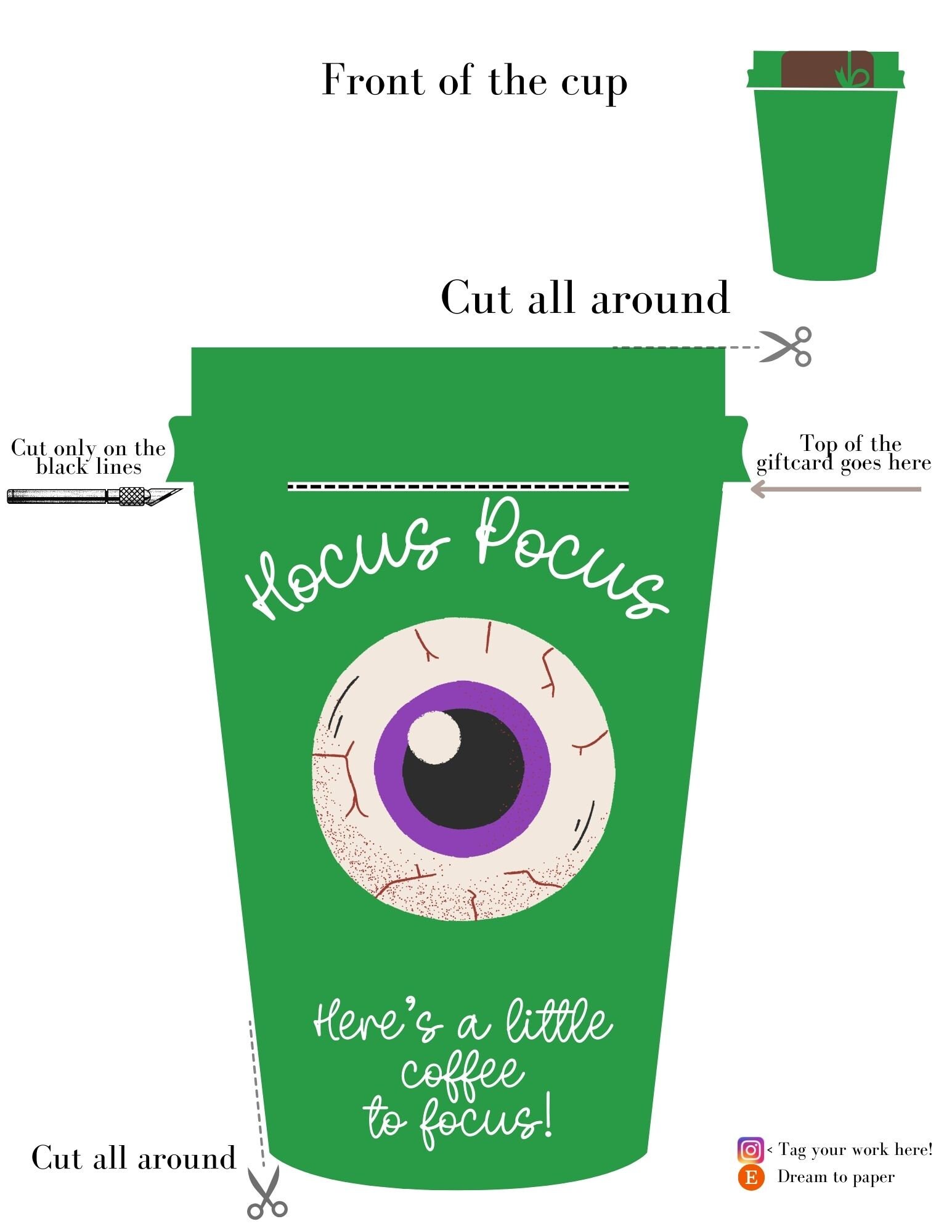 Printable Halloween Gift Card Holder. Coffee Gift Cards for Teachers ...