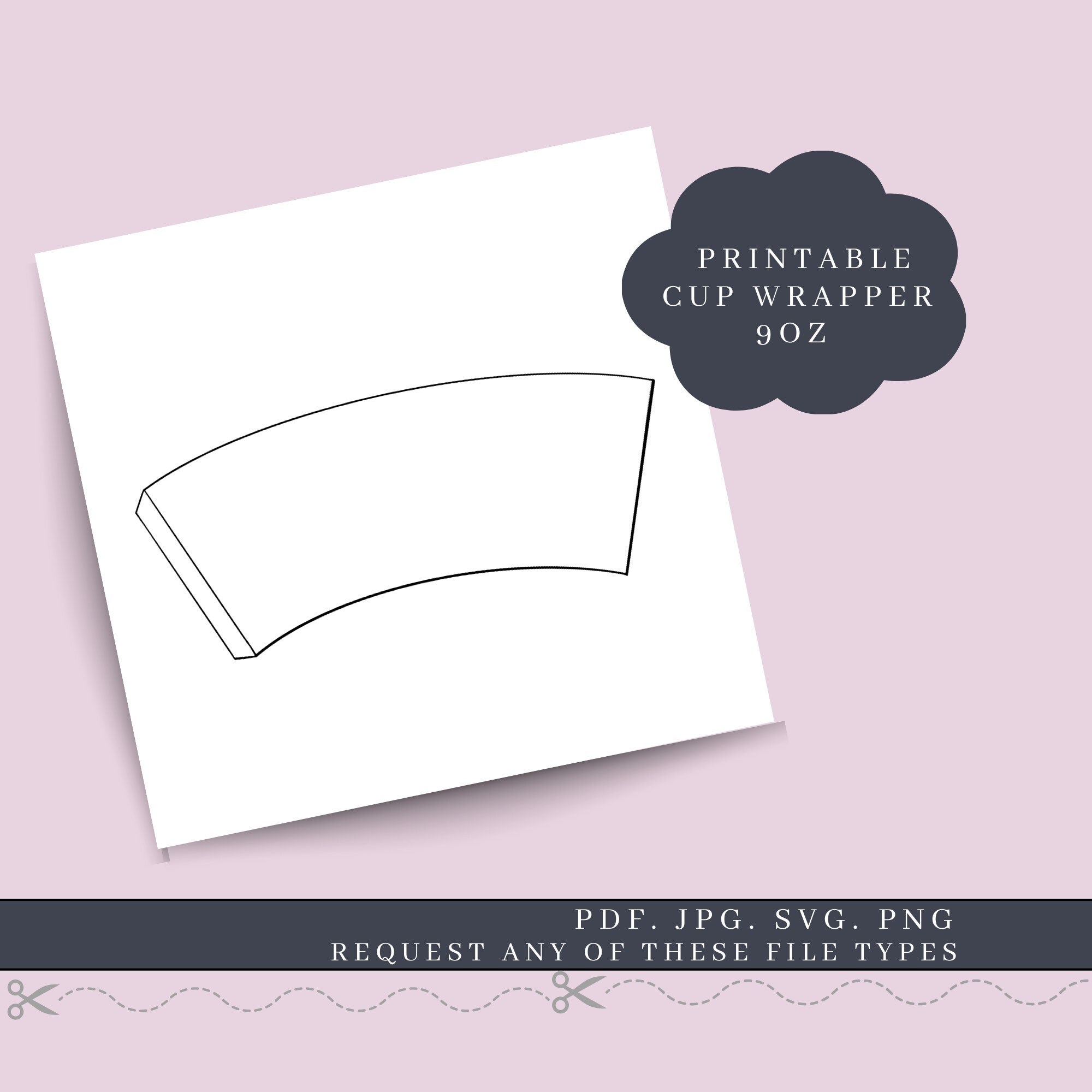 BLANK Paper Cup Wrapper Printable Template / Handrawn / DIY - Etsy