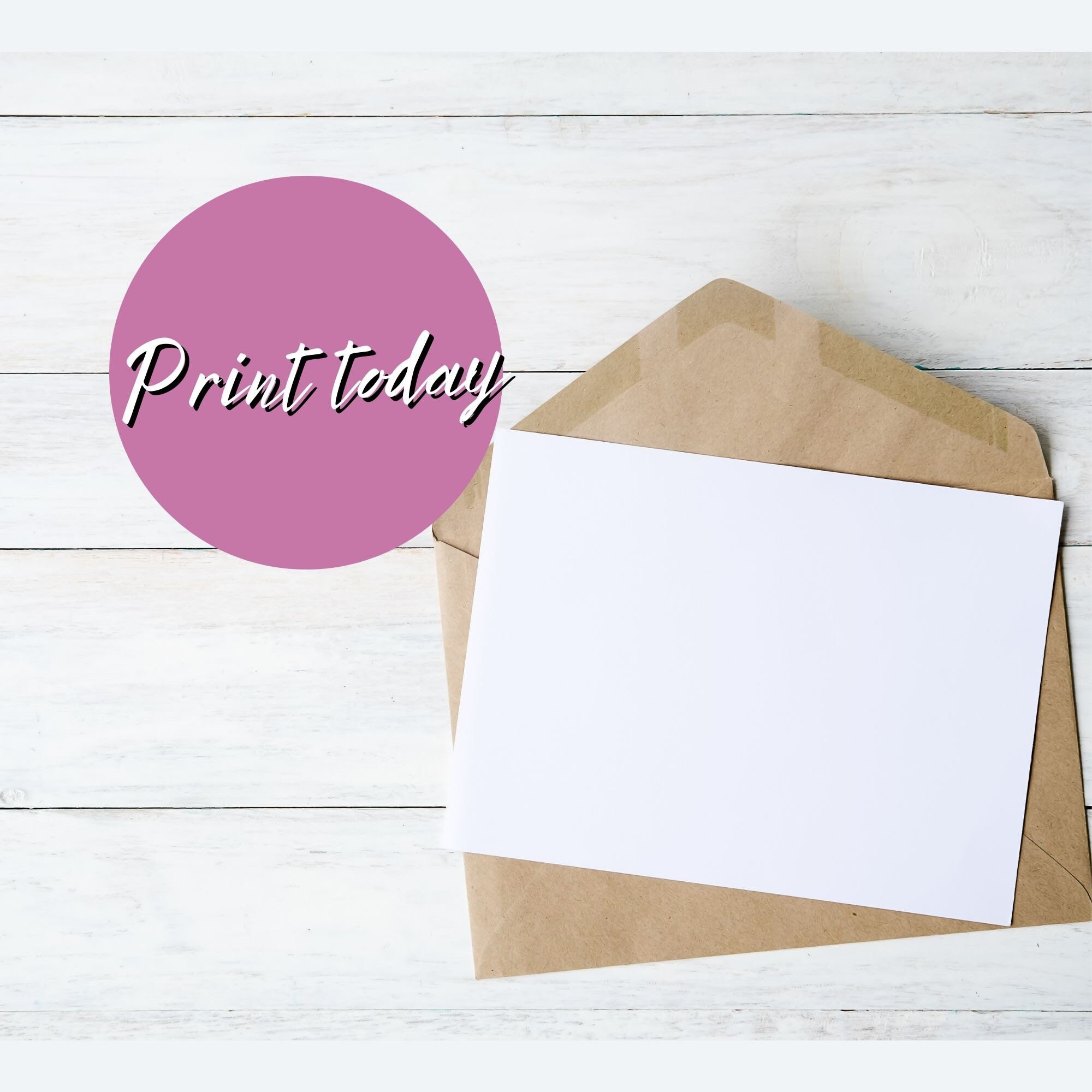 Print Today BLANK Greeting Card Template, DIY Your Cards, No Design ...