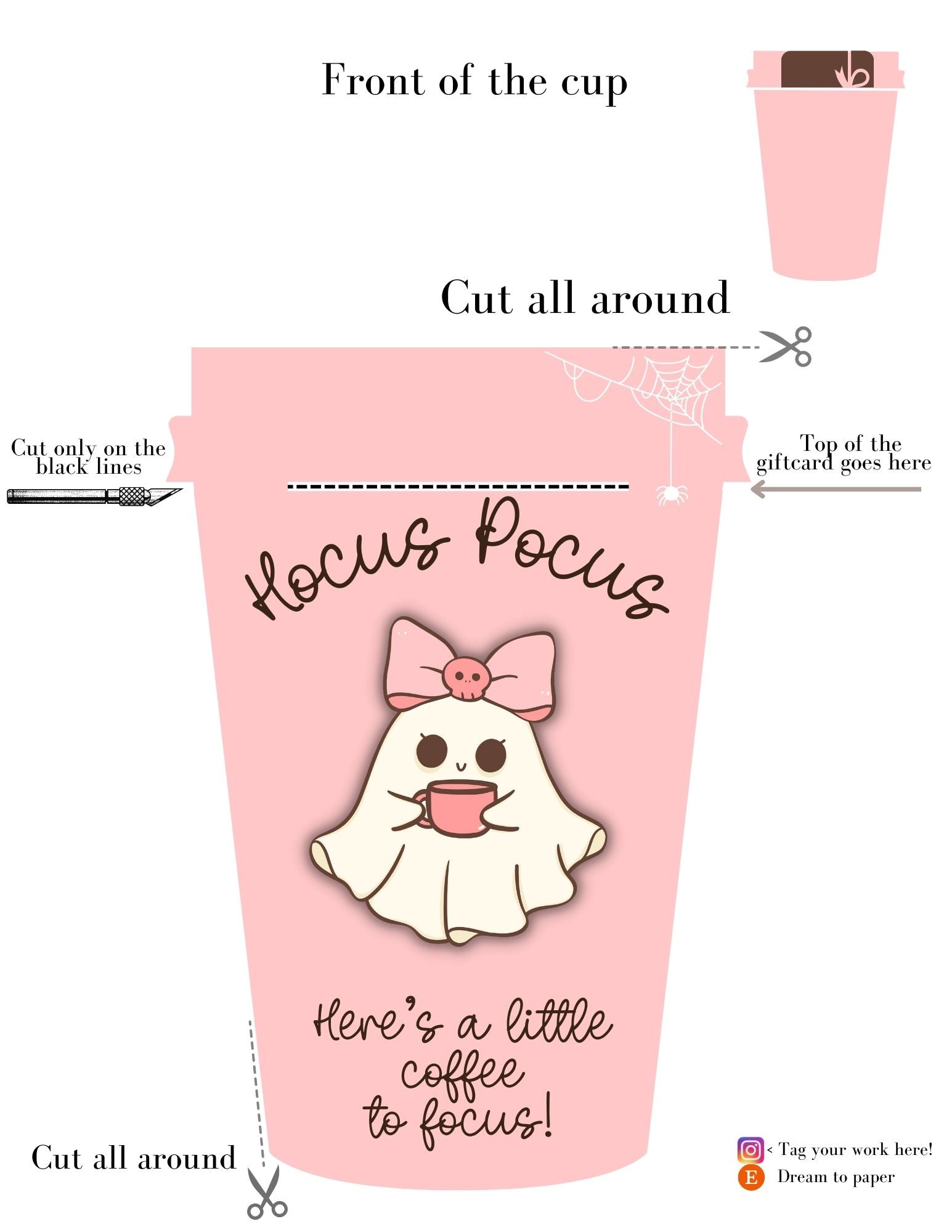 Printable Halloween Gift Card Holder. Coffee Gift Cards for Teachers ...