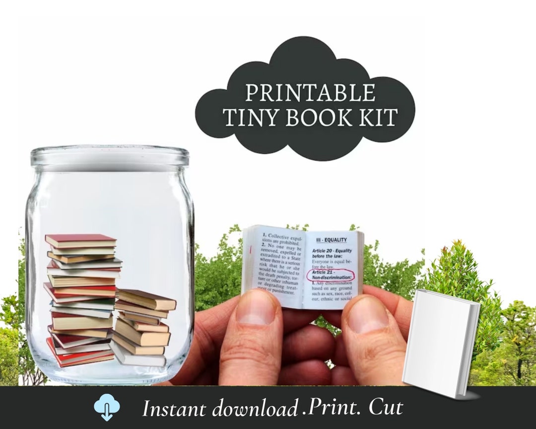 Printable Tiny Book Kit. Miniature Books for Decor. Dollhouse. Reading ...