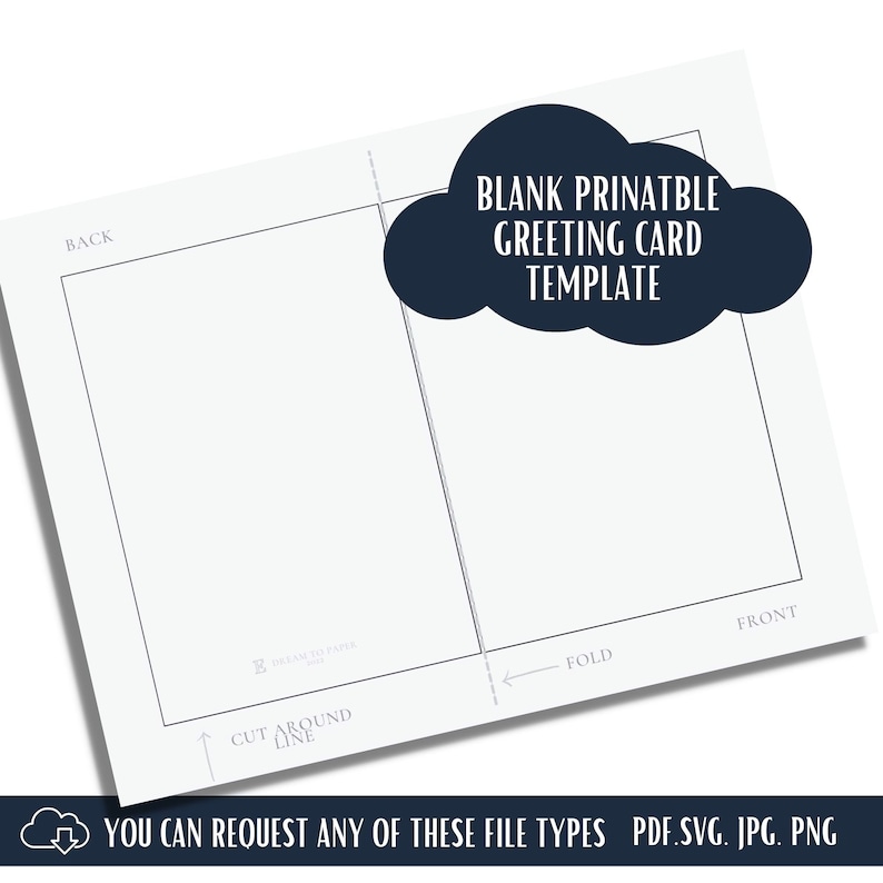 Print Today BLANK Greeting Card Template, DIY Your Cards, No Design ...