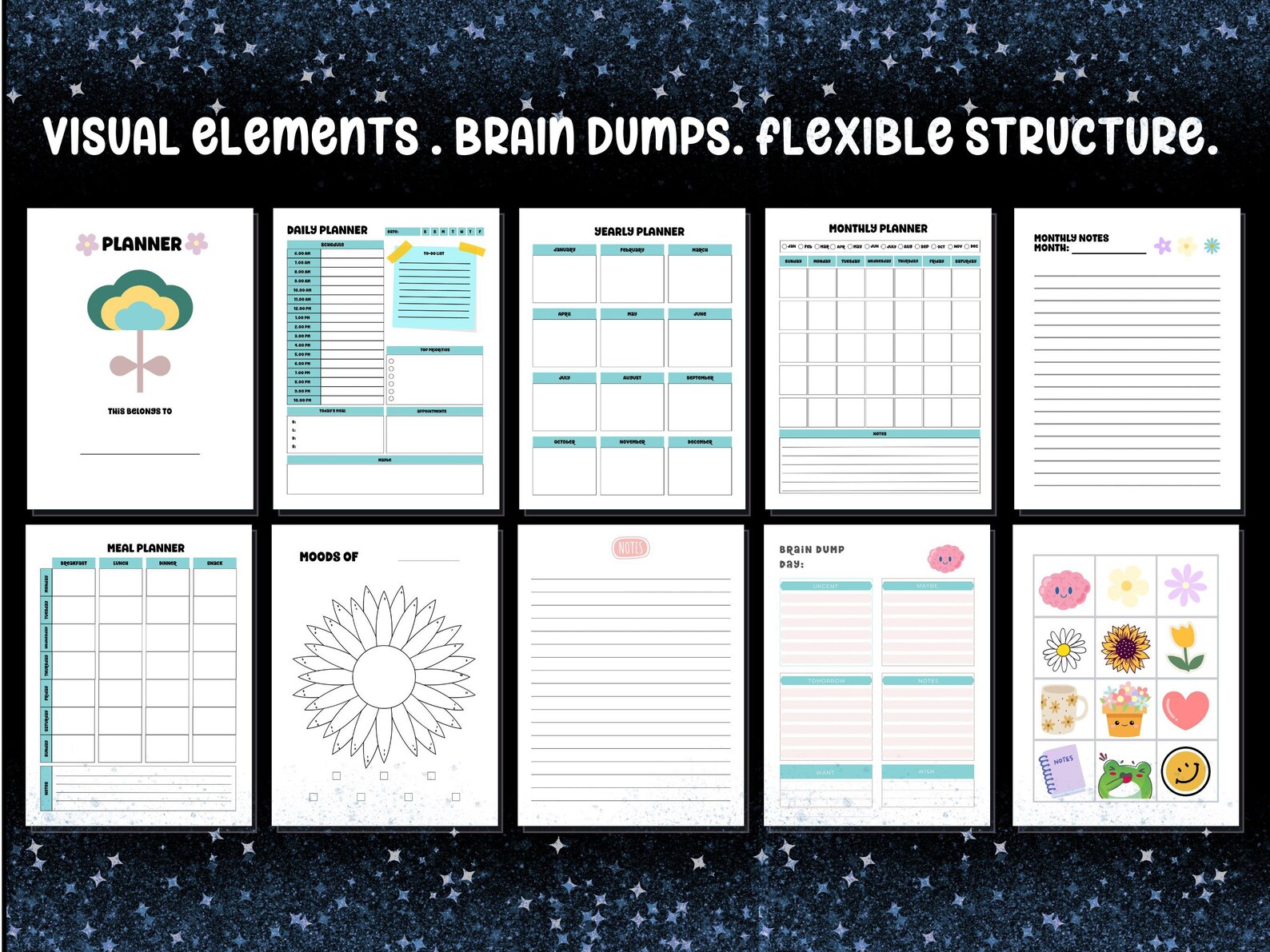 Printable ADHD Planner. Mood Track. Medication Log. Brain - Etsy