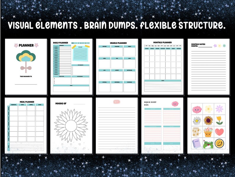 Printable ADHD Planner. Mood Track. Medication Log. Brain - Etsy