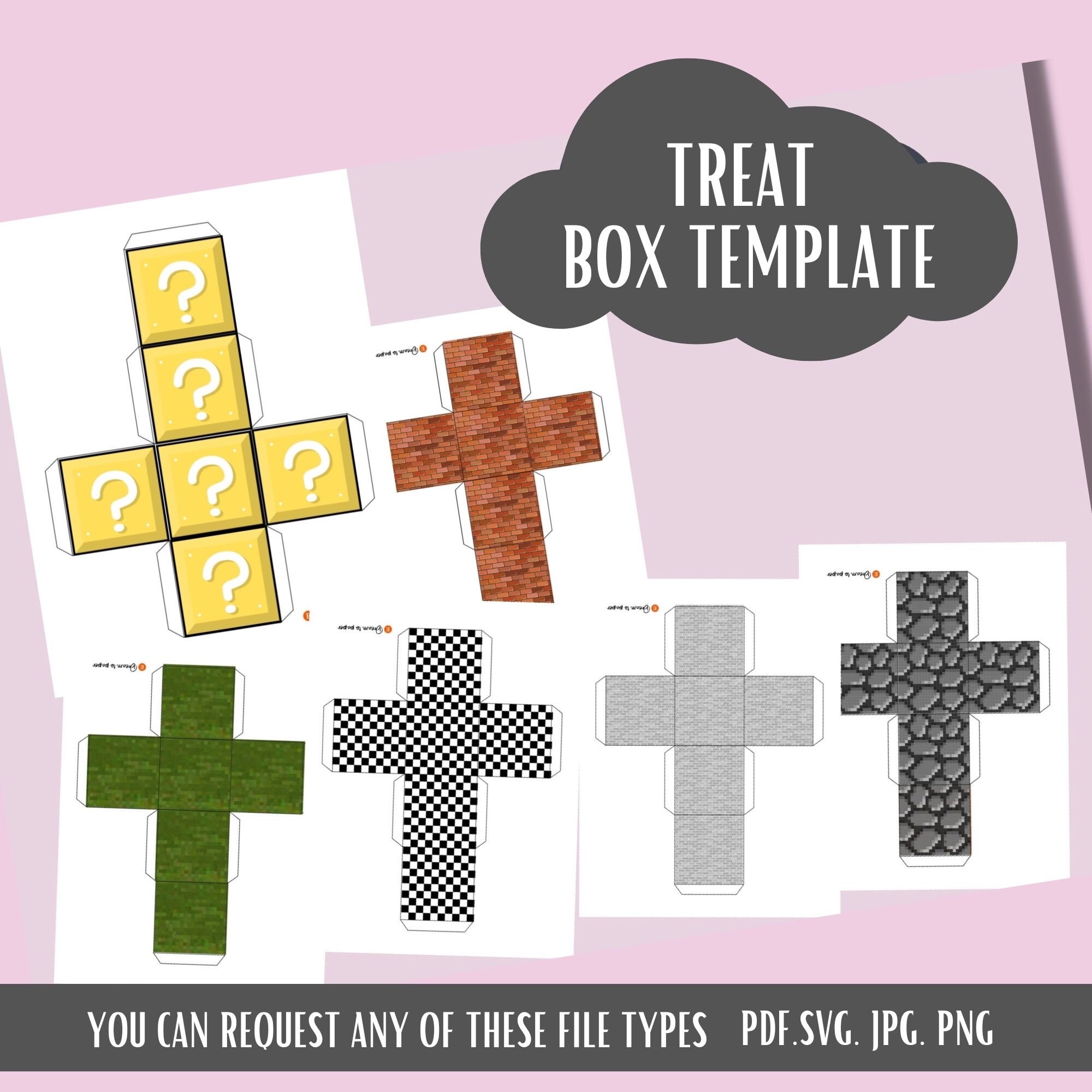 Printable 3d Cube With Patterns. Party Decor. Brick. Block. Question ...