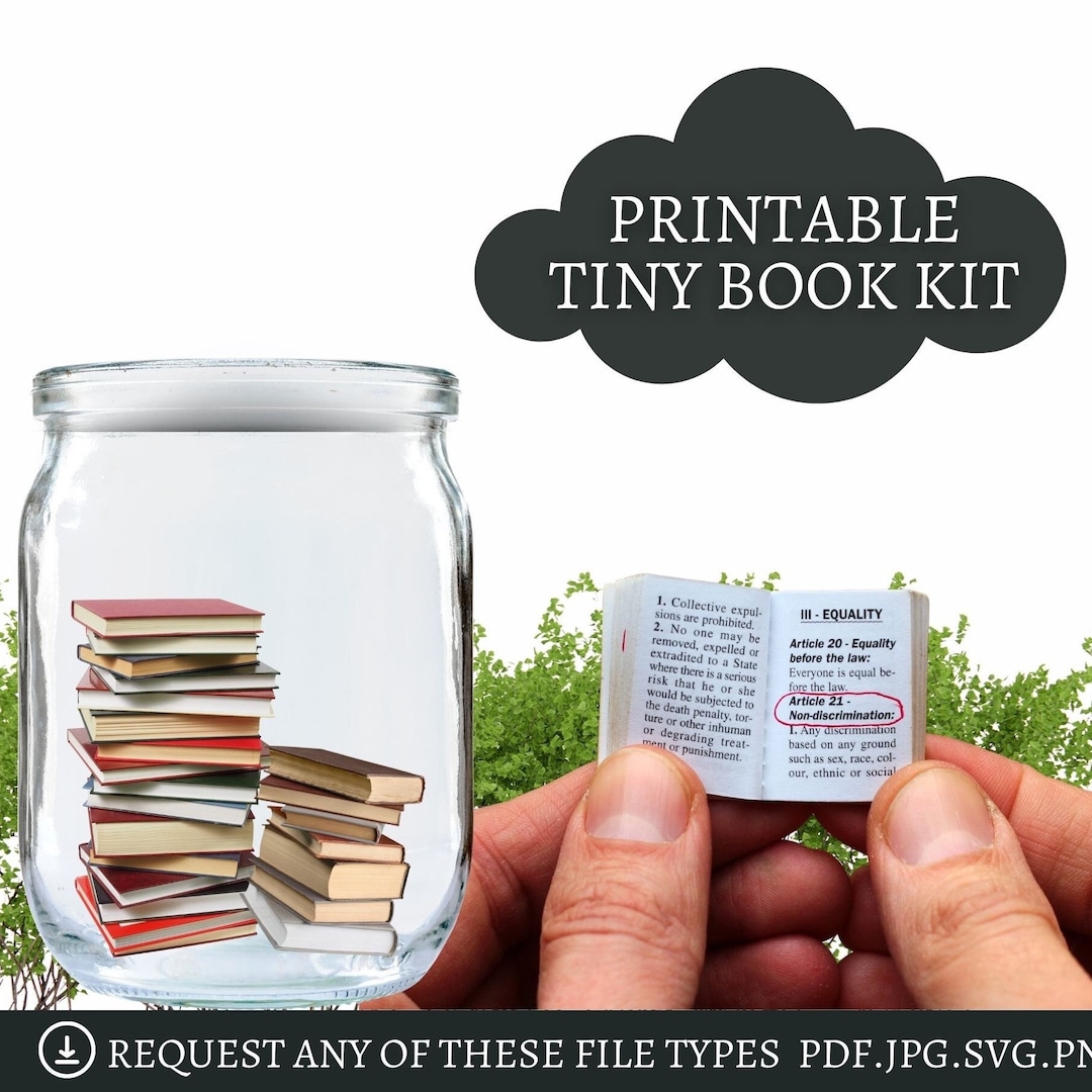 Printable Tiny Book Kit. Miniature Books for Decor. for Dollhouses ...