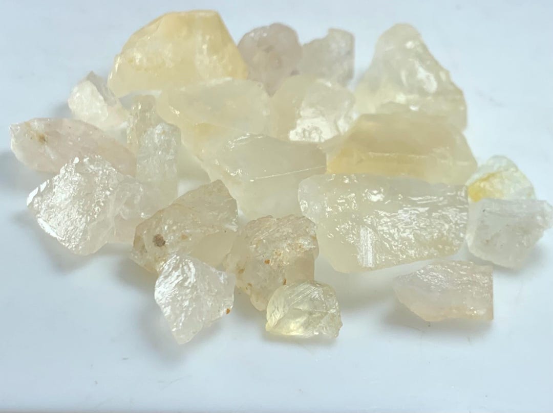 54 G Rare White Topaz Crystal Lot – Cutting Grade Terminated Natural ...