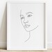 Beautiful Woman Portrait Line Drawing, Female Portrait Illustration ...