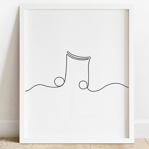 Line Drawing Music Notes Music Notes Line Art Printable Wall - Etsy