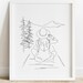 Wanderlust Line Drawing, Girl With Hat Line Art, Traveling Art Prints ...