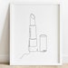 Lipstick Line Drawing, Makeup Line Art, Minimalistic Beauty Home Decor ...