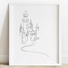Castle Line Drawing, Castles Line Art, Castle on the Hill, Fortress ...