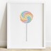 Rainbow Lollipop Printable Illustration Drawing, Colourful Lollipop ...