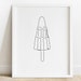 Rocket Ice Lolly Line Drawing, Popsicle Line Art, Ice Cream Wall Print ...
