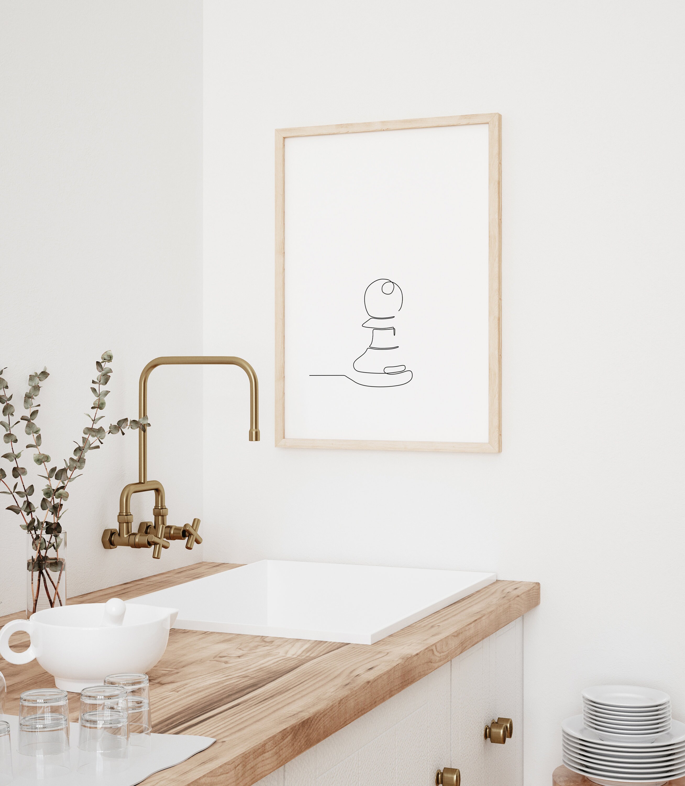 Pawn Chess Piece Line Drawing Chess Wall Art Pawn Poster - Etsy