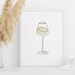 Wine Glass Line Art, Wine Glasses Line Drawing, Wine Poster, Wine Wall ...