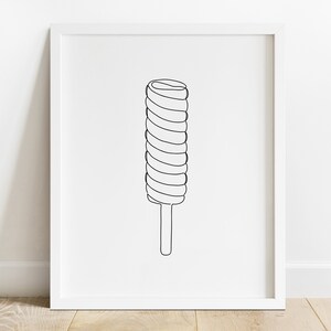 Ice Lolly Line Drawings, Popsicles Line Art, Ice Cream Wall Prints ...