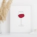 Set of 2 Red Wine Line Drawings, Wine Wall Art, Woman Drinking Wine ...