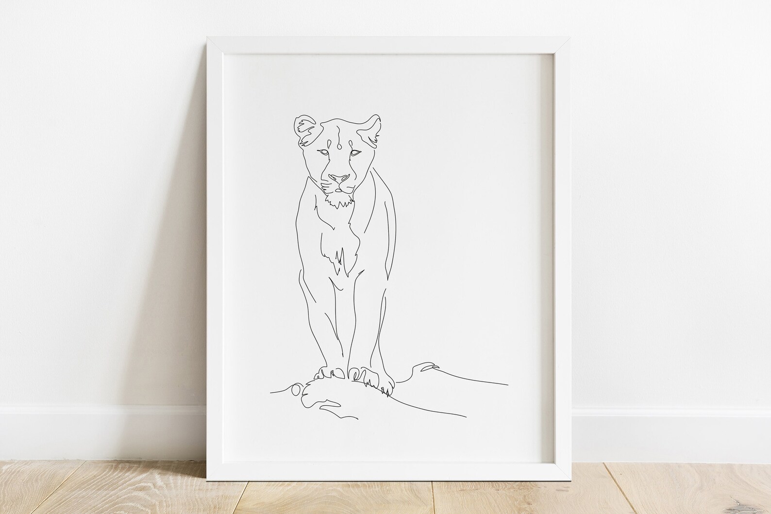 Lioness Line Art, Black and White Lion Line Drawing, Strong Fierce ...
