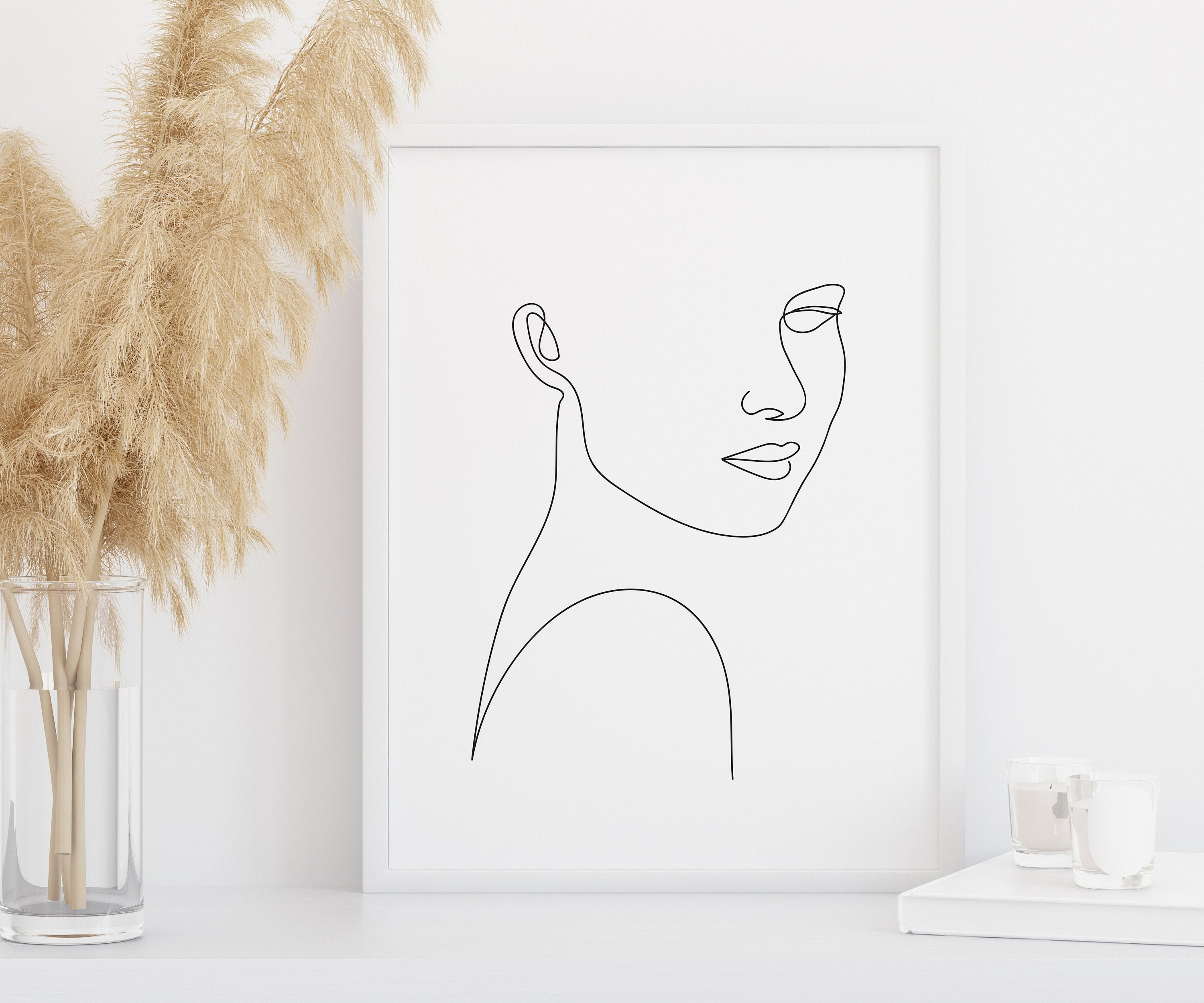 Line Drawing Portrait Woman Line Art Face Line Drawing - Etsy