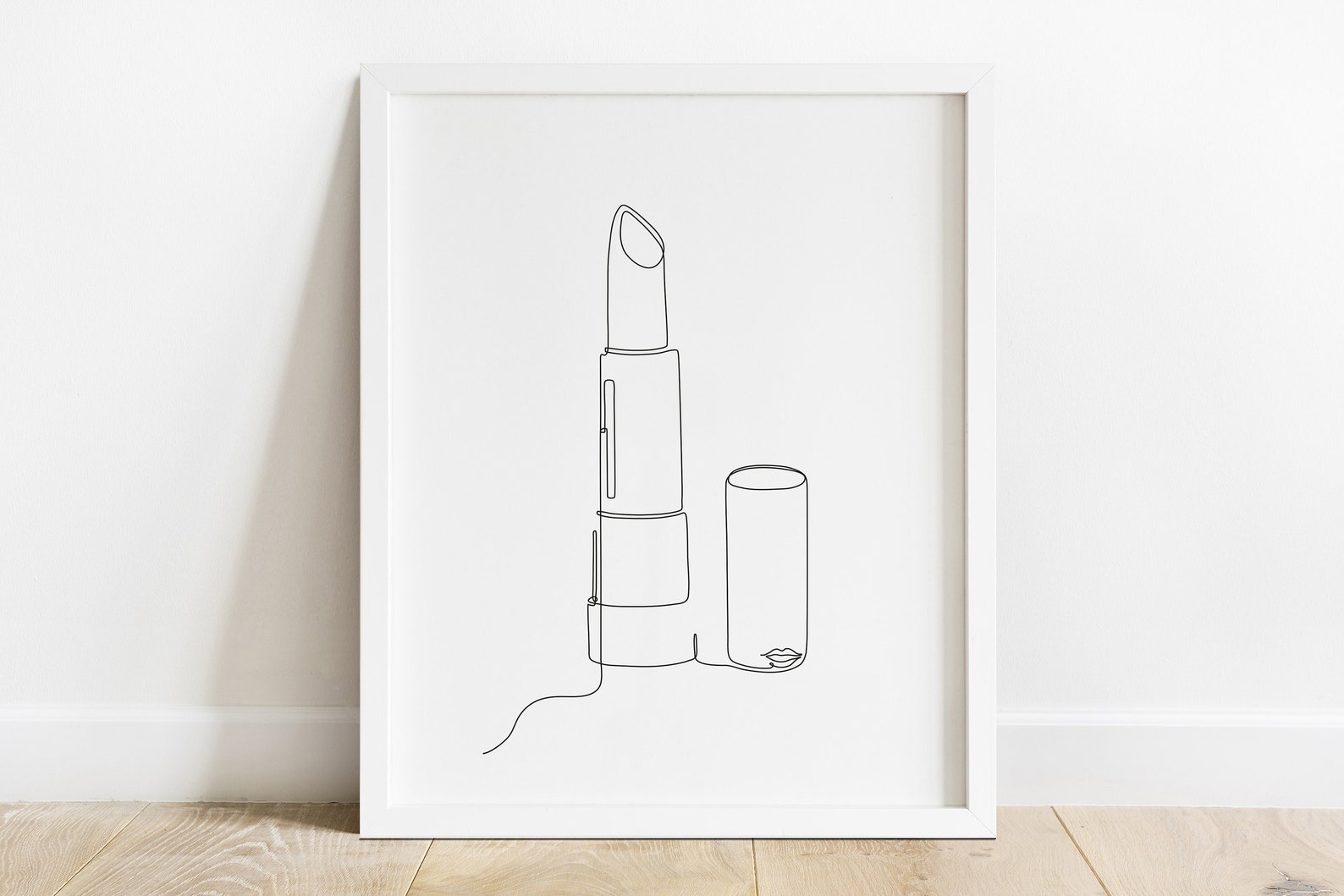 Lipstick Line Drawing, Makeup Line Art, Minimalistic Beauty Home Decor ...