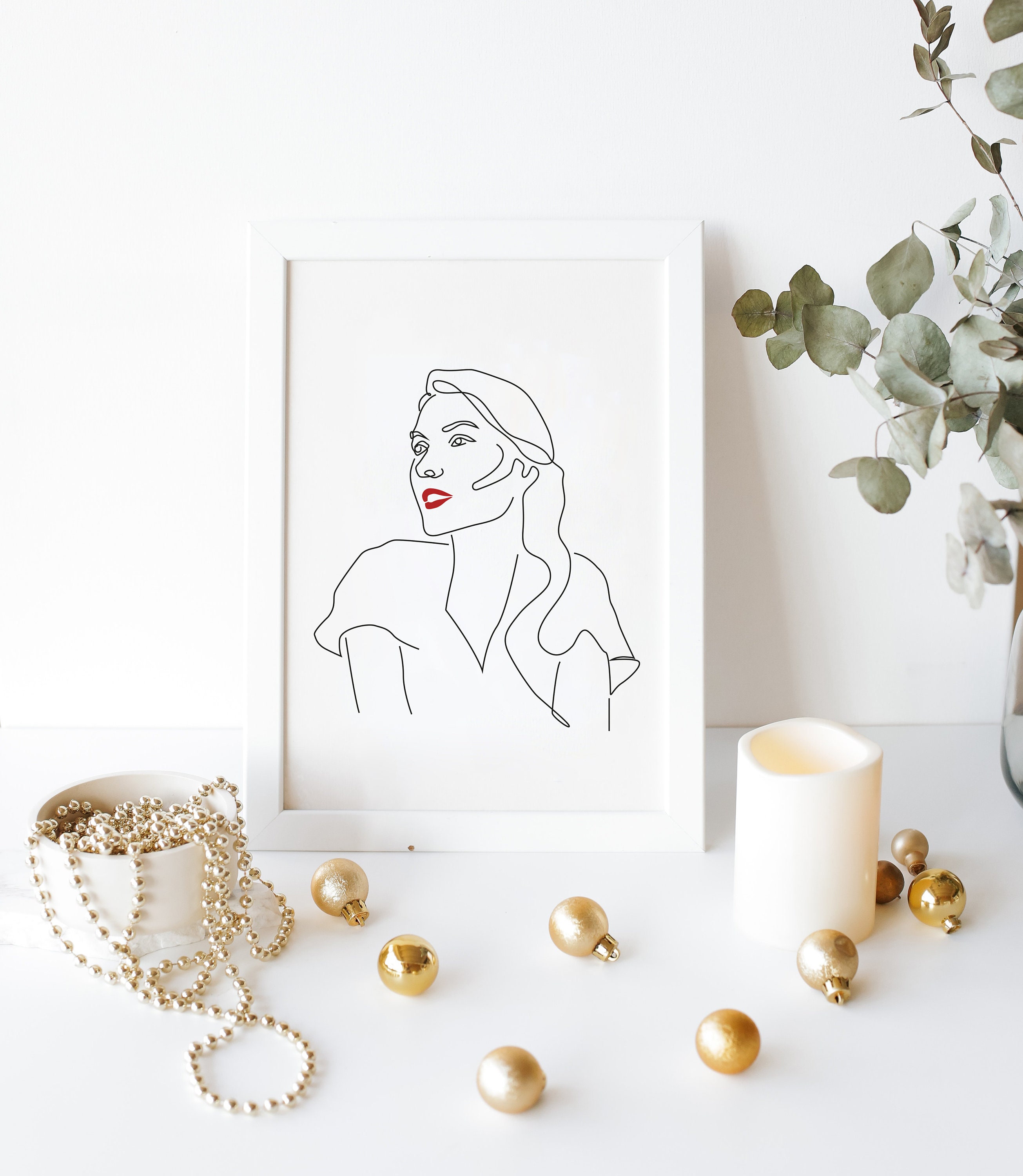 Line Drawing Portrait Face Line Drawing Woman Line Art - Etsy