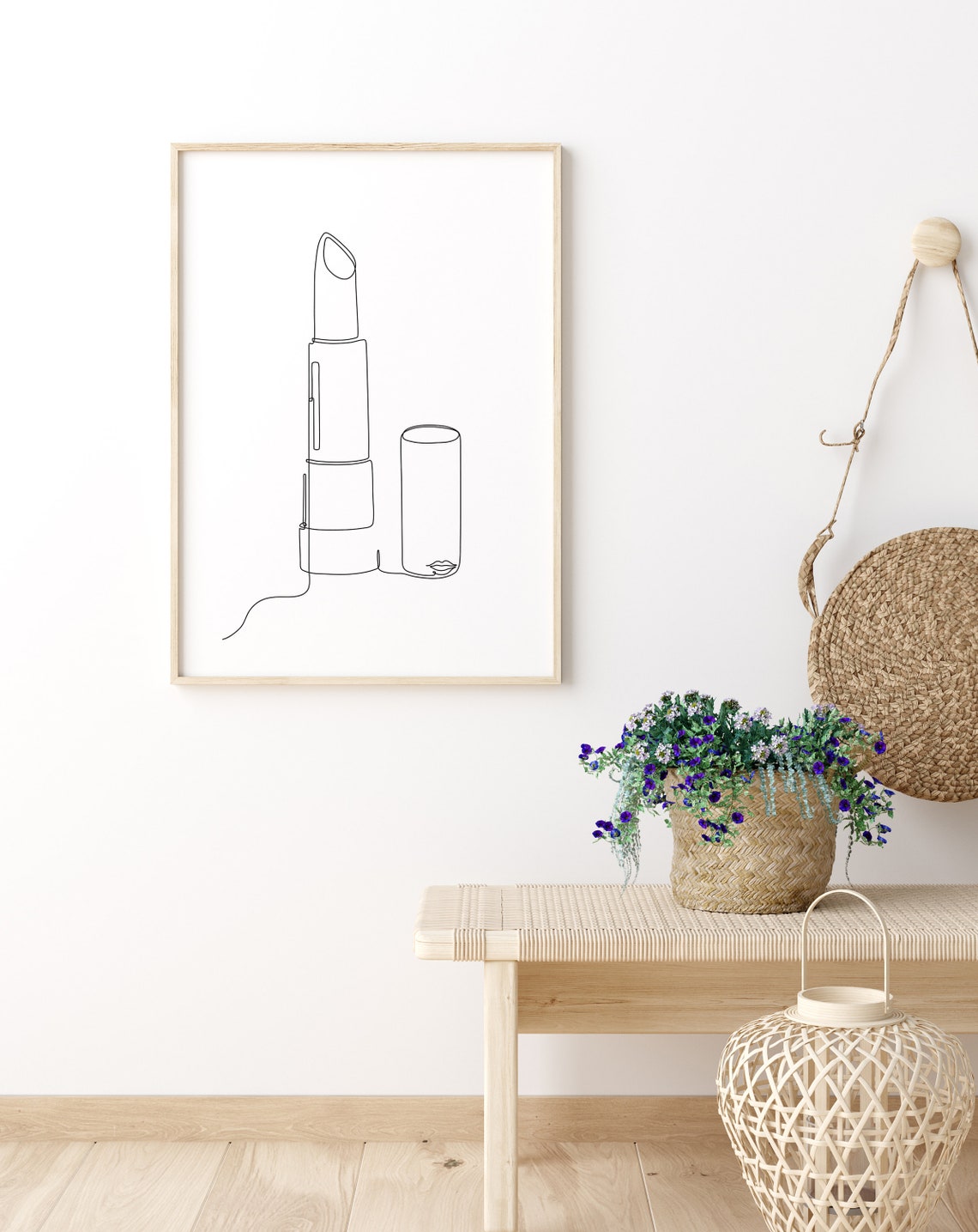 Lipstick Line Drawing Makeup Line Art Minimalistic Beauty - Etsy