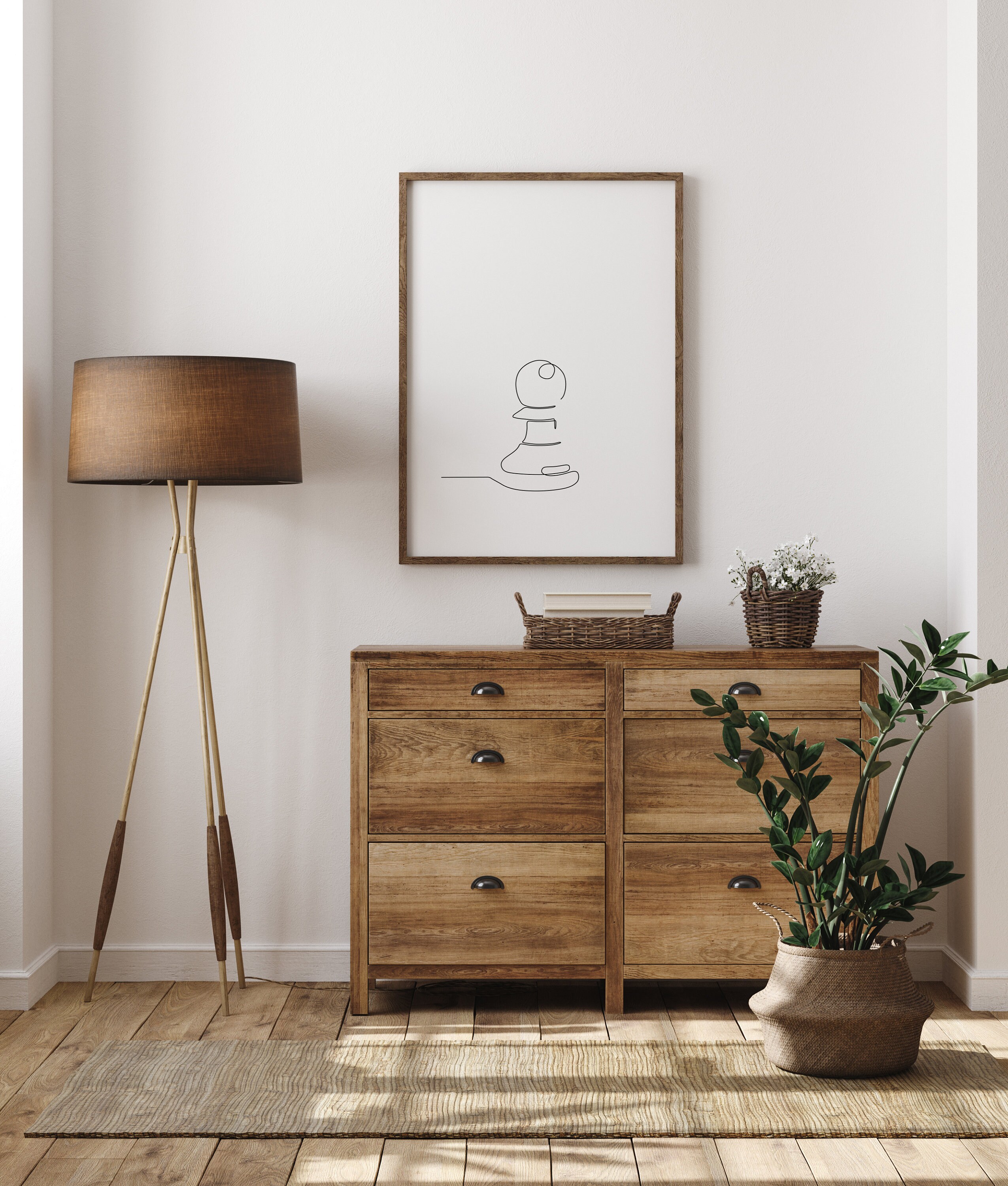 Pawn Chess Piece Line Drawing Chess Wall Art Pawn Poster - Etsy
