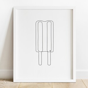 Ice Lolly Line Drawings, Popsicles Line Art, Ice Cream Wall Prints ...