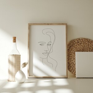 Girl Power Line Art, Strong Female Line Drawing, Gorgeous Woman Poster ...