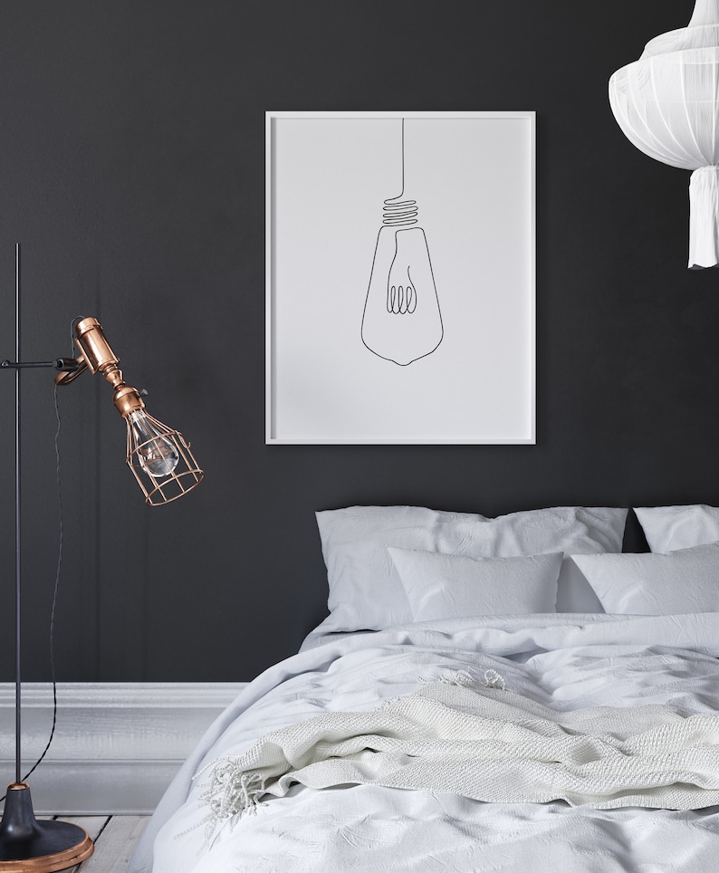 Straight Tubular Light Bulb Line Art, Lightbulb Line Drawing, Bulb ...