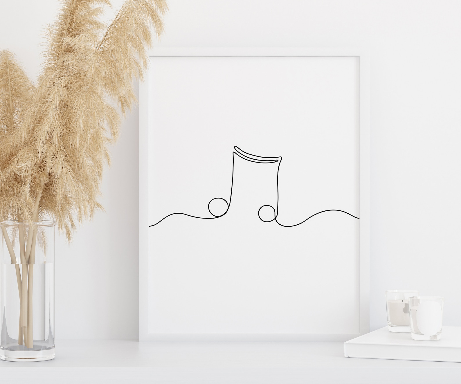 Line Drawing Music Notes Music Notes Line Art Printable Wall - Etsy
