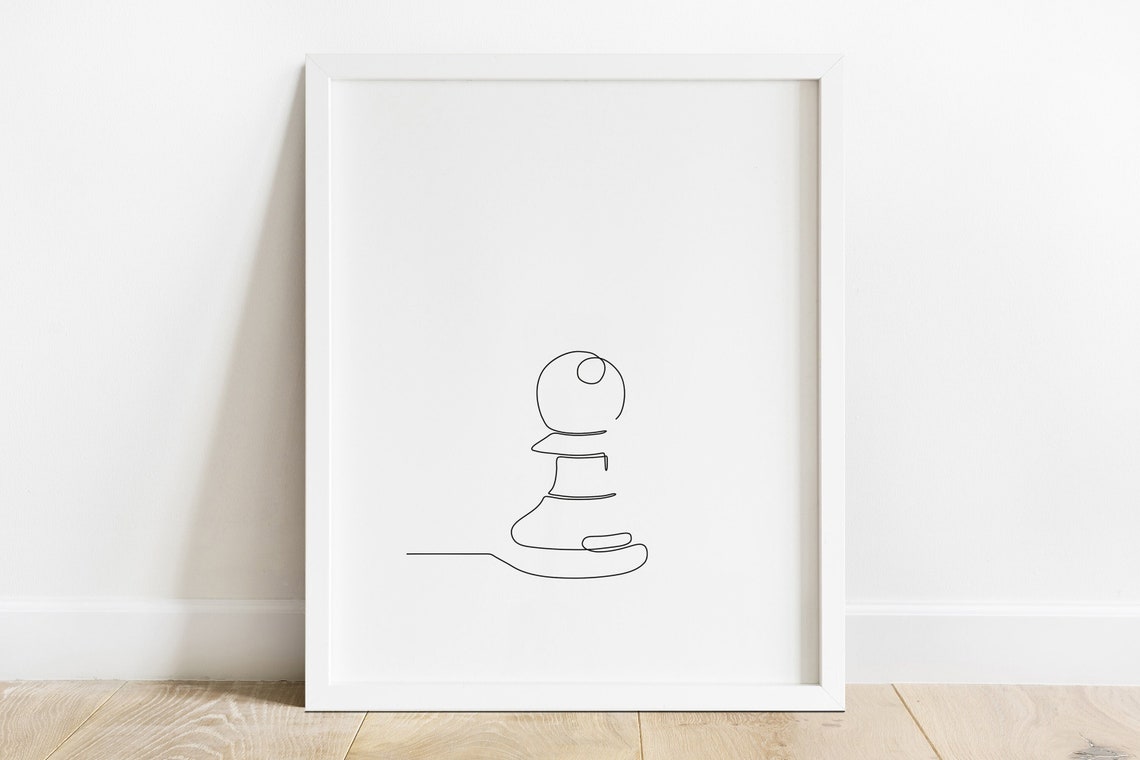 Pawn Chess Piece Line Drawing Chess Wall Art Pawn Poster - Etsy