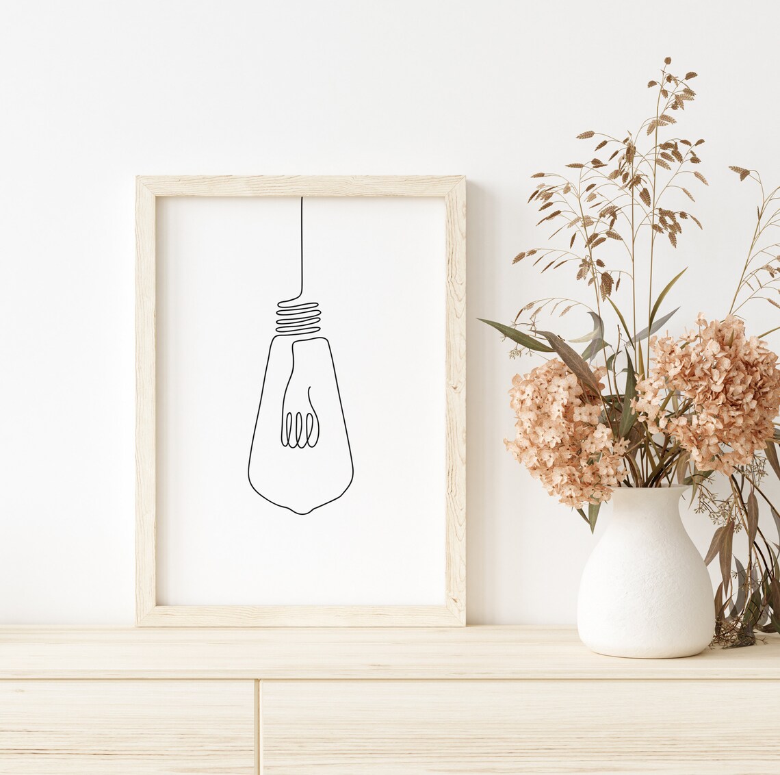 Straight Tubular Light Bulb Line Art, Lightbulb Line Drawing, Bulb ...