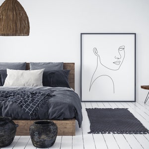 Line Drawing Portrait Woman Line Art Face Line Drawing | Etsy