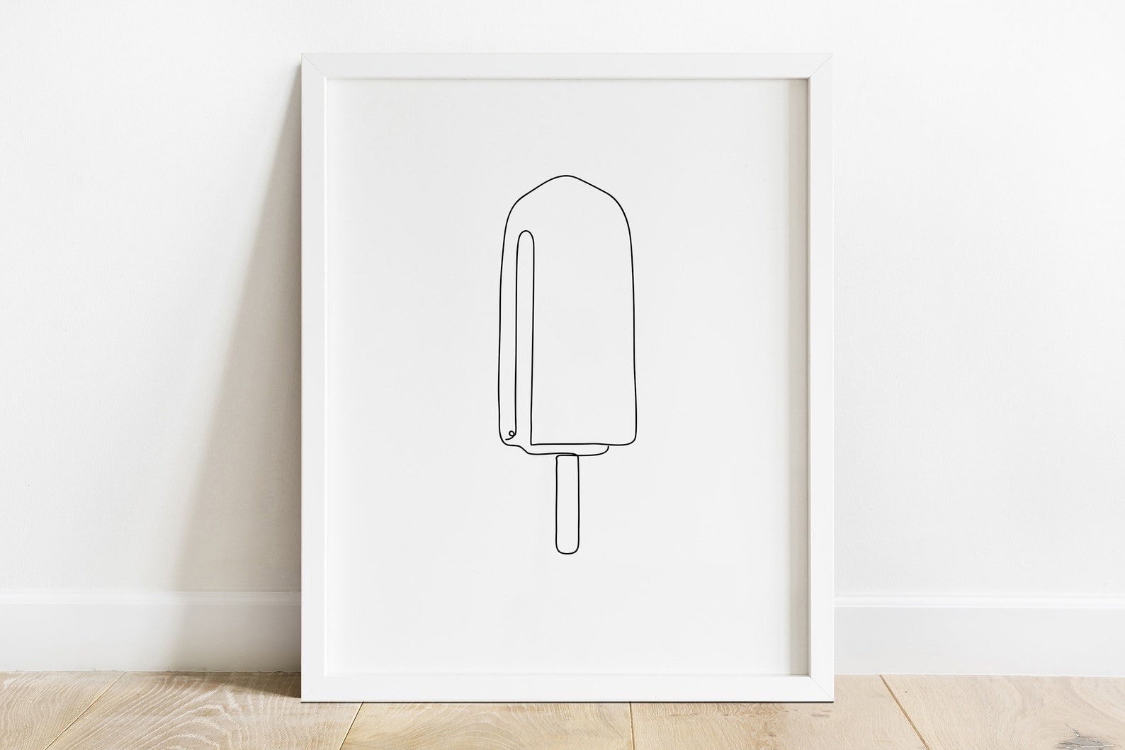 Ice Lolly Line Drawings, Popsicles Line Art, Ice Cream Wall Prints ...