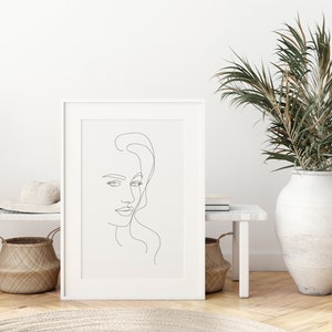 Girl Power Line Art, Strong Female Line Drawing, Gorgeous Woman Poster ...